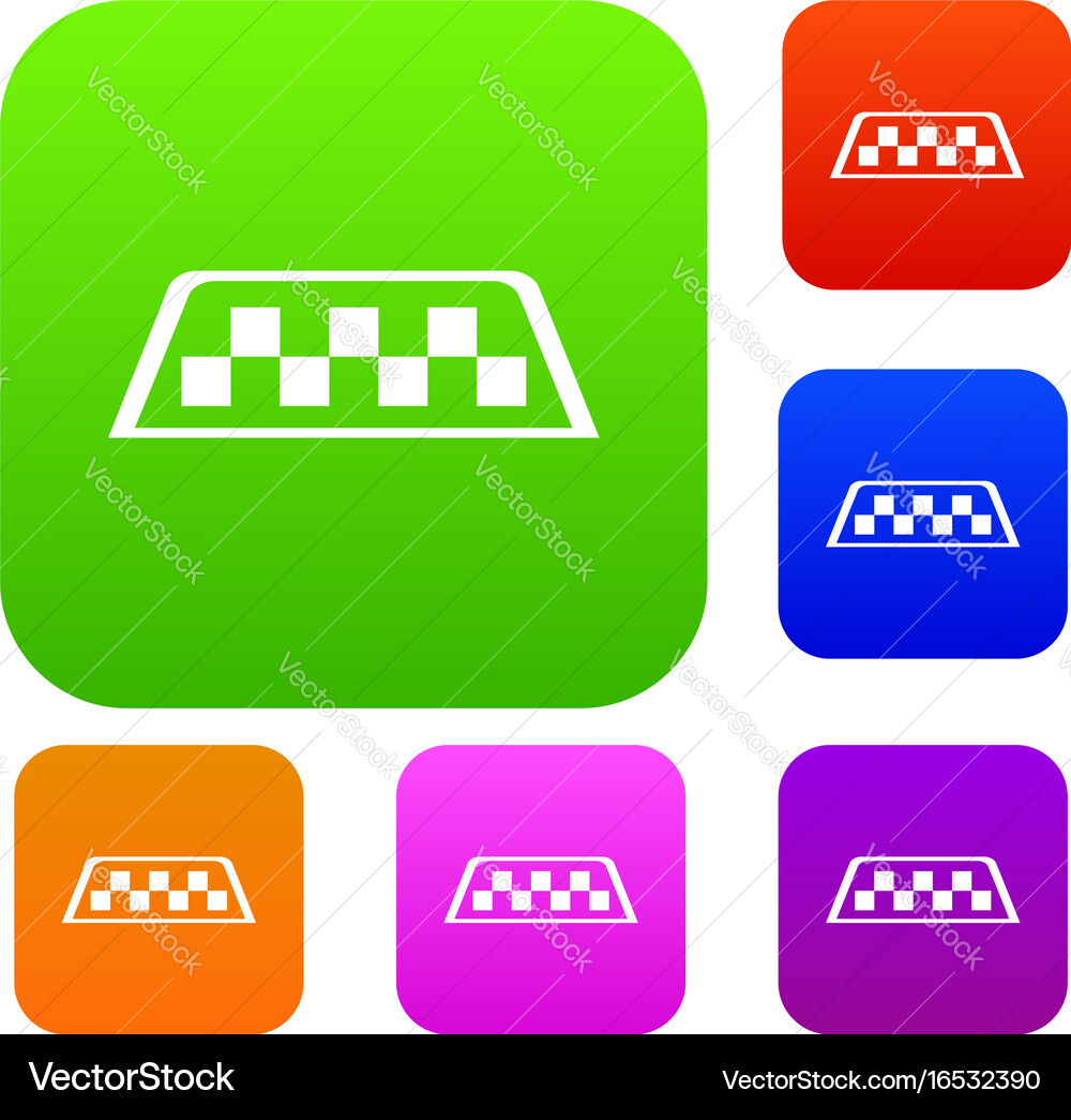Checker taxi set collection Royalty Free Vector Image
