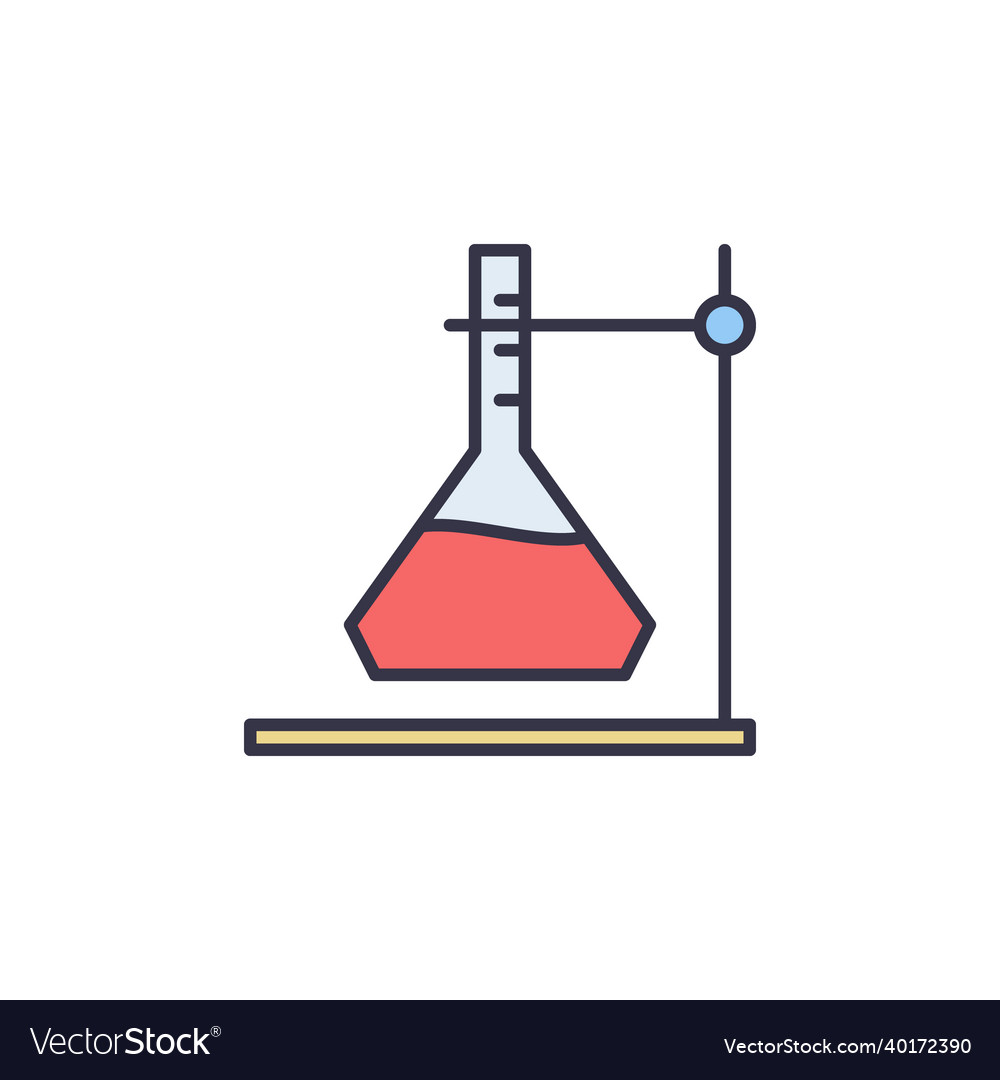 Chemistry flask on stand concept creative Vector Image