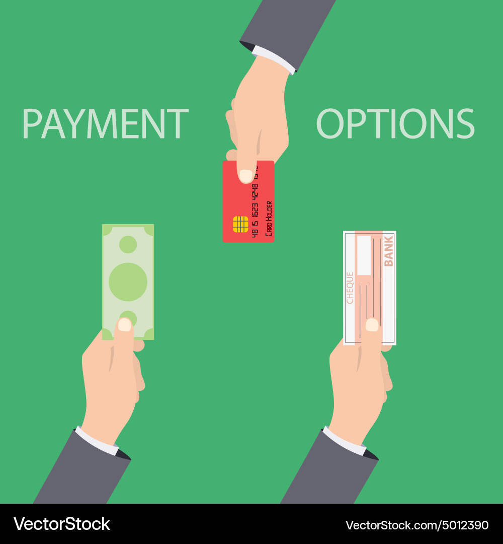 Concept of payment options in flat style Vector Image
