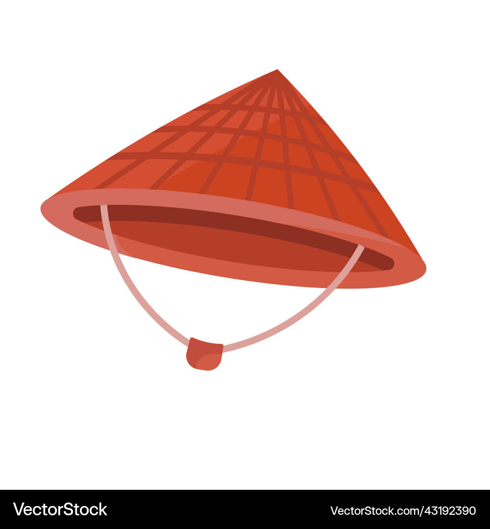 Conical asian hat traditional chinese straw head Vector Image