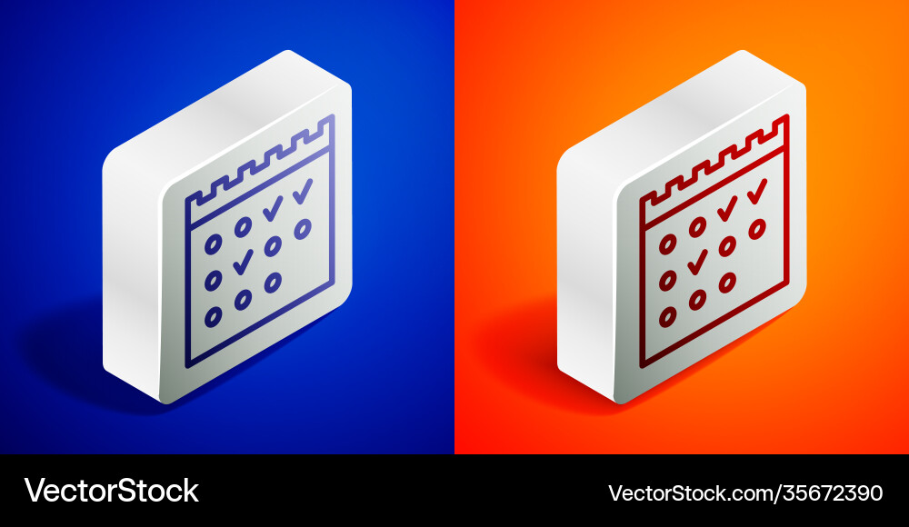 Isometric line hotel booking calendar icon Vector Image