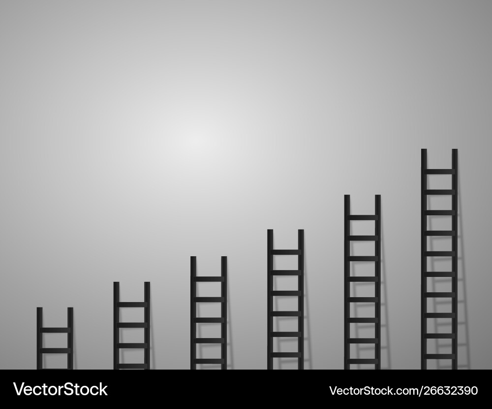 Ladder against wall blank space paper art Vector Image