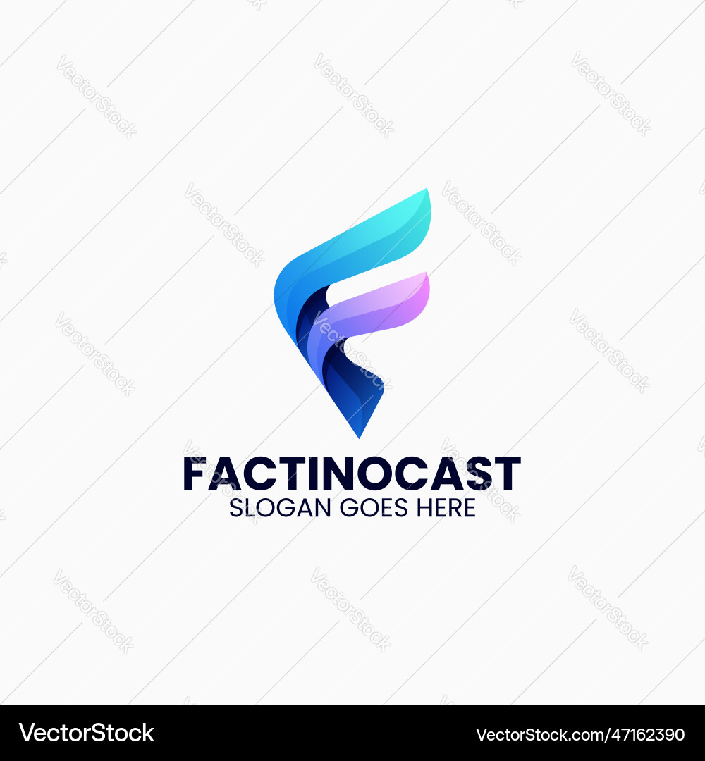 Logo letter f gradient colorful style Royalty Free Vector