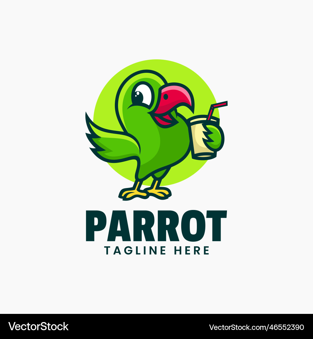 Logo parrot mascot cartoon style Royalty Free Vector Image