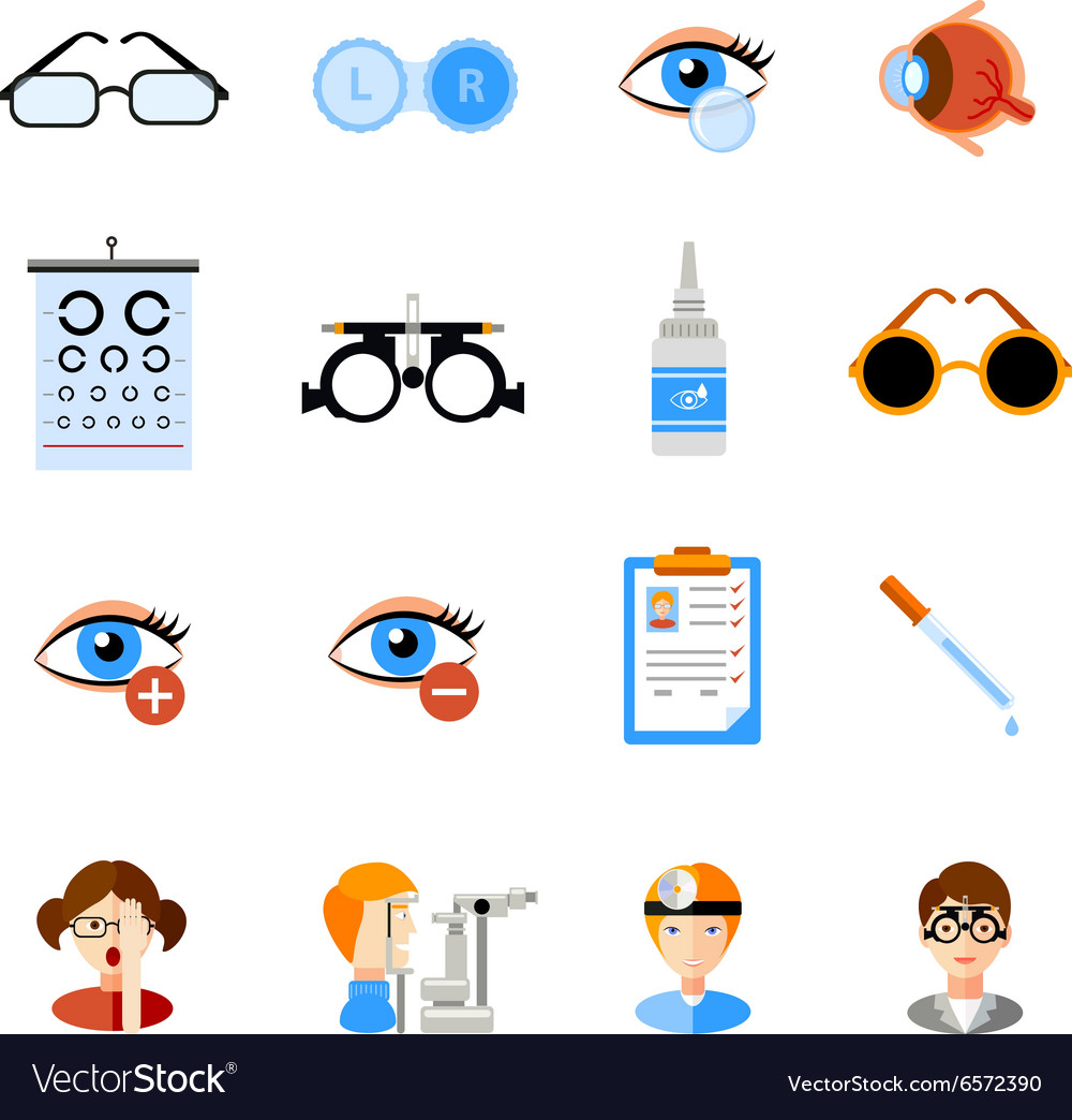 Ophthalmology Icons Set Royalty Free Vector Image