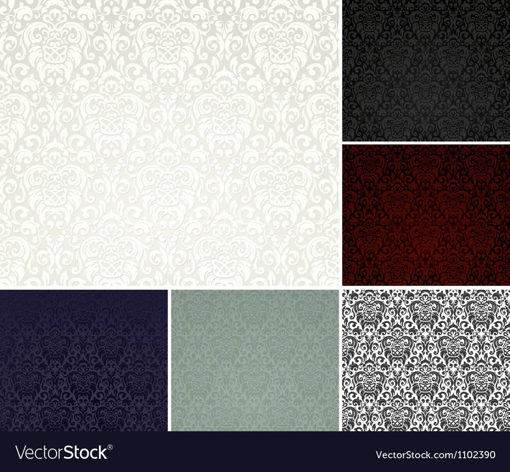 Pattern seamless set Royalty Free Vector Image