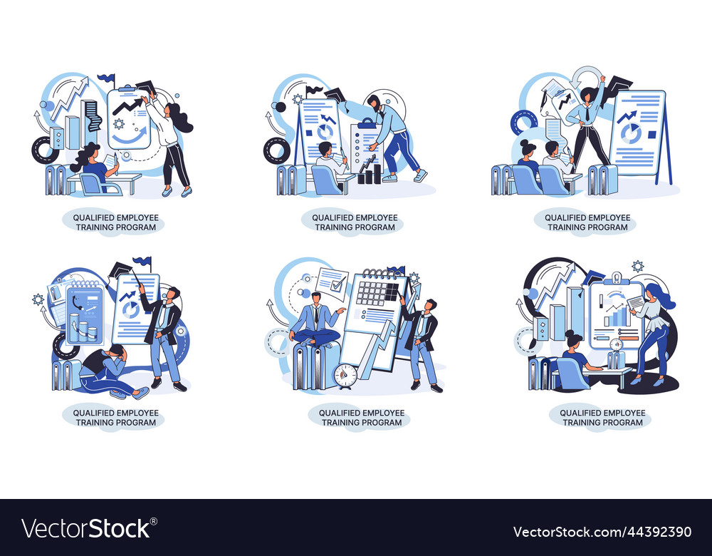 Qualified employee training program refresher Vector Image