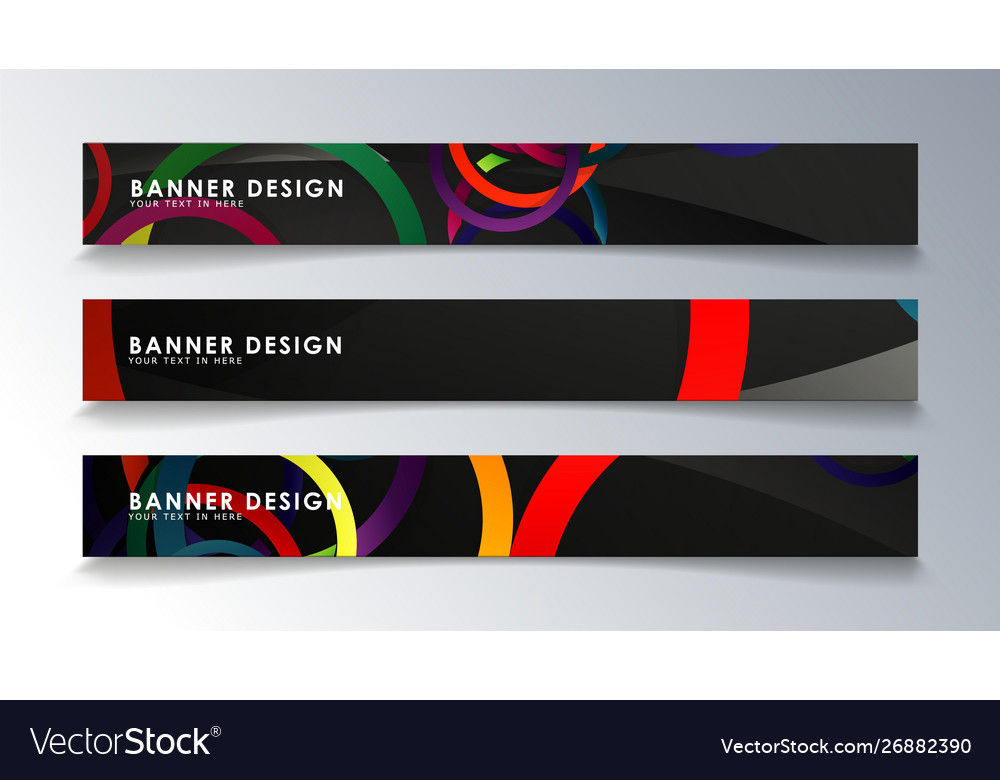 Set rectangular banner with a circle background Vector Image