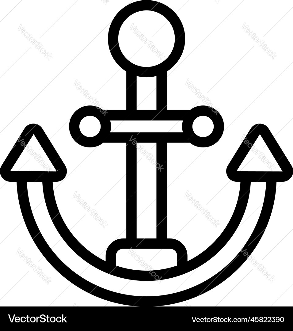 Ship anchor icon outline guard emergency Vector Image