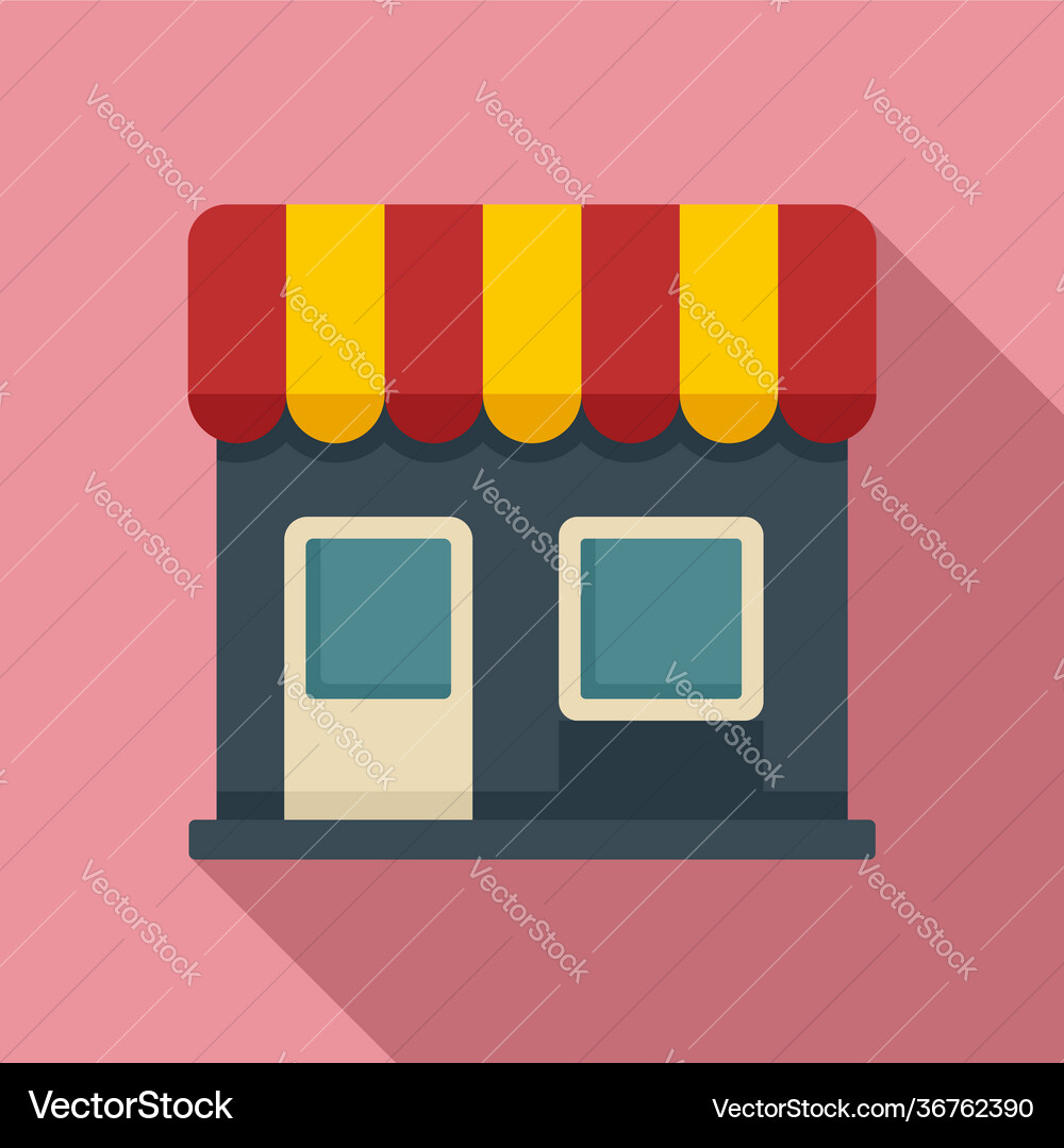 Street shop icon flat style Royalty Free Vector Image
