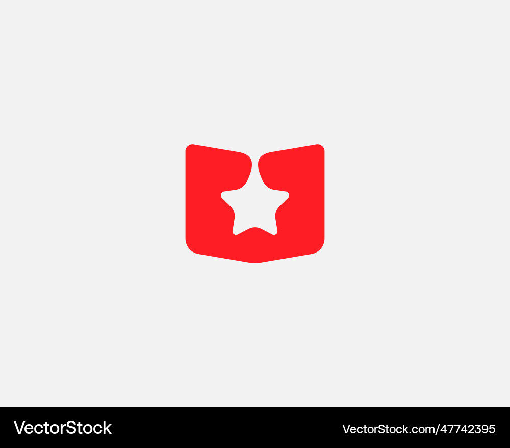 Abstract book with a star logo creative education Vector Image