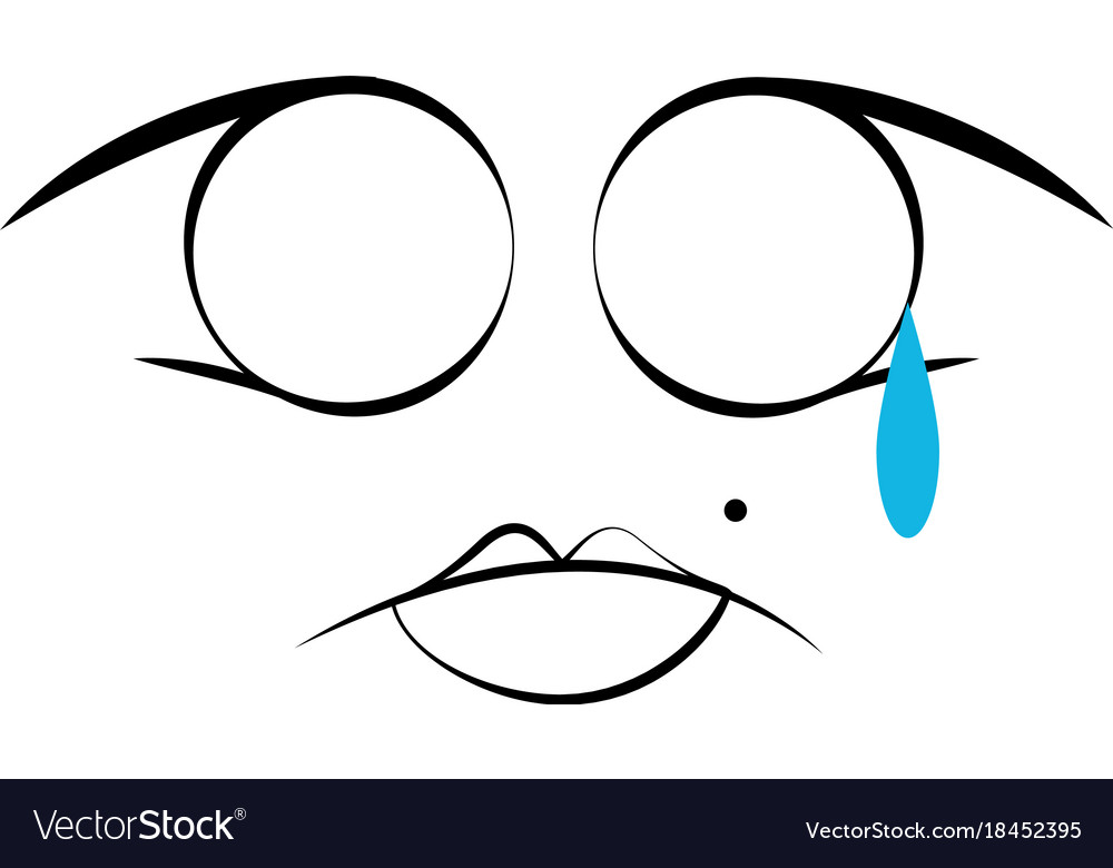 Abstract crying expression Royalty Free Vector Image