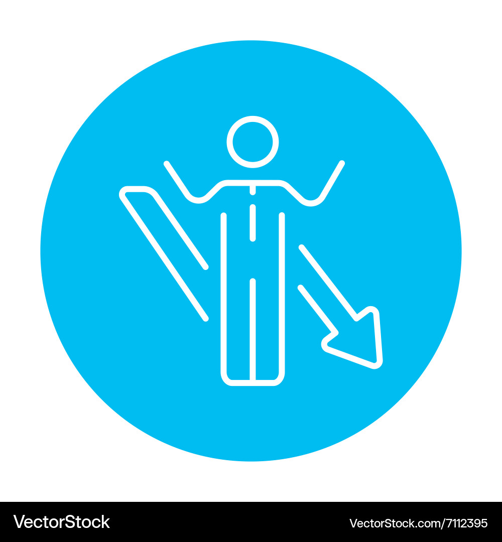 Businessman with arrow down line icon Royalty Free Vector