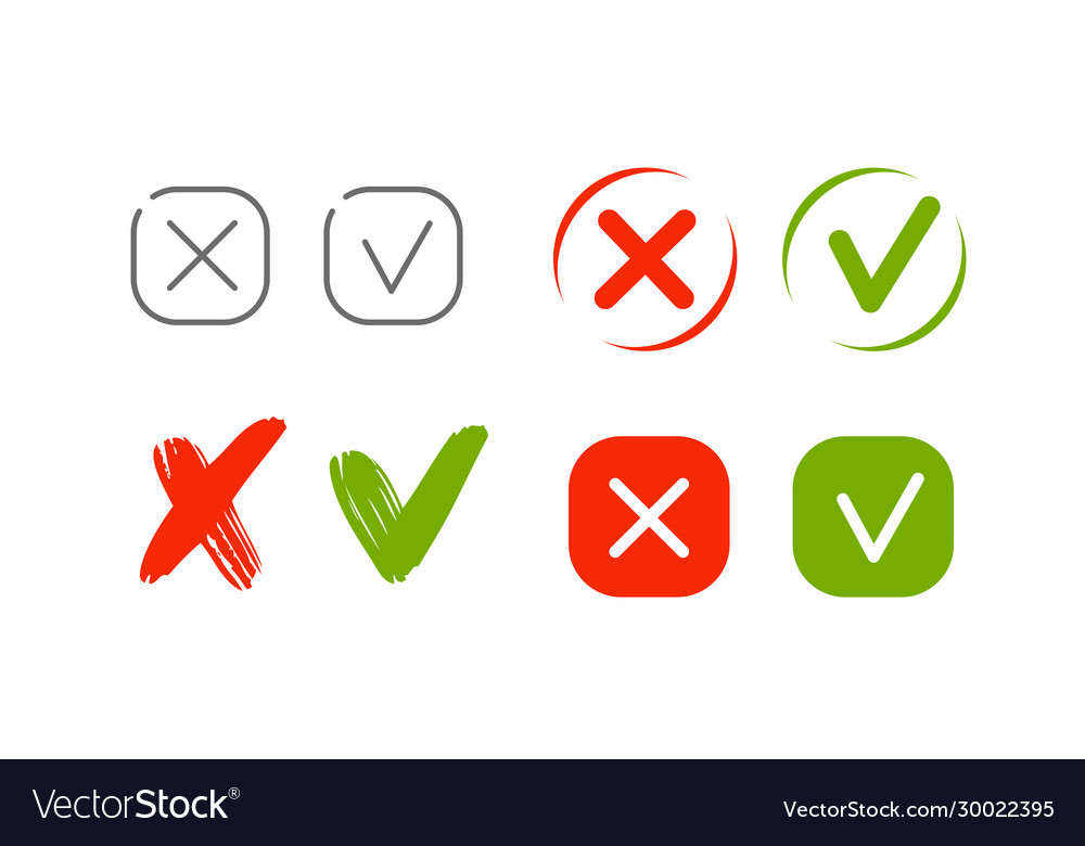 Check mark icon set elements for website Vector Image