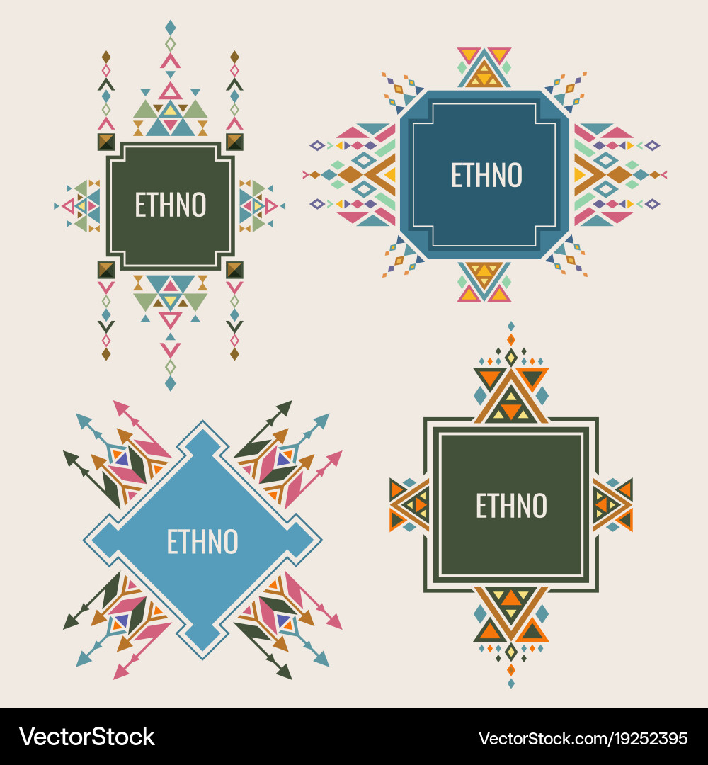 Colorful ethno logo or banners design Royalty Free Vector