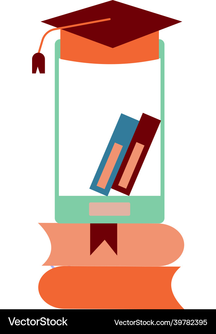 Education mobile phone app icon on white Vector Image