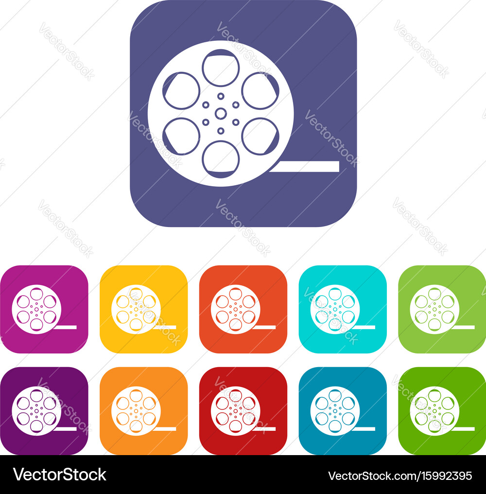 Film icons set Royalty Free Vector Image - VectorStock