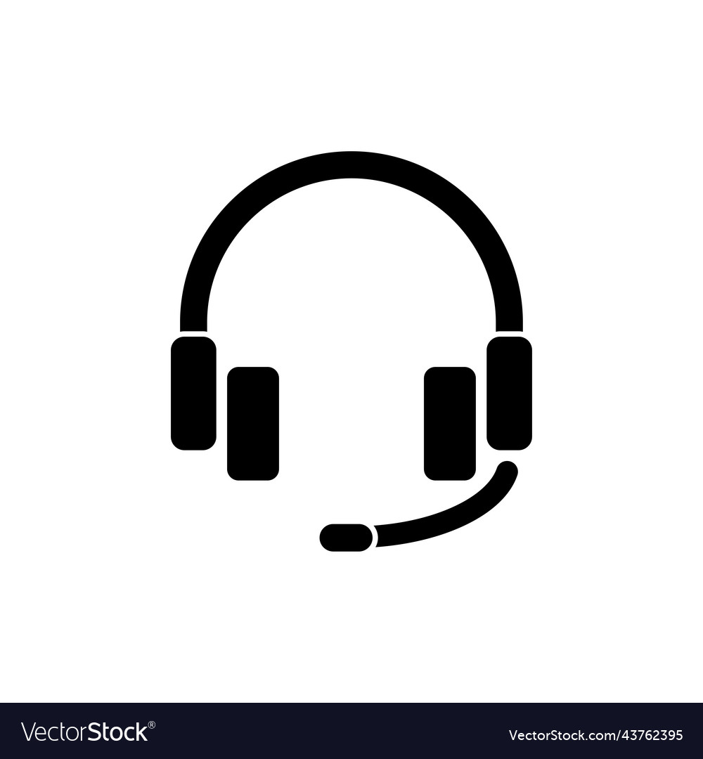 Headphone Isolated Flat Web Mobile Icon Sign Vector Image