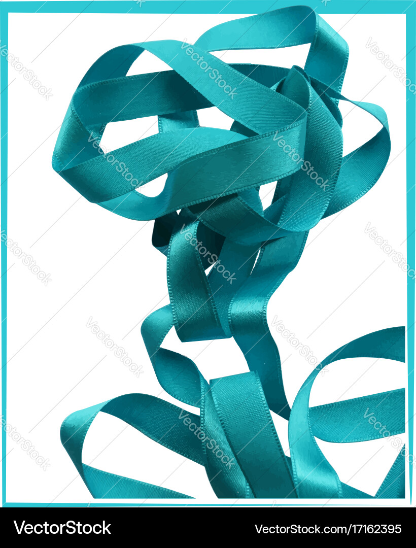 Light blue ribbon isolated on white background Vector Image