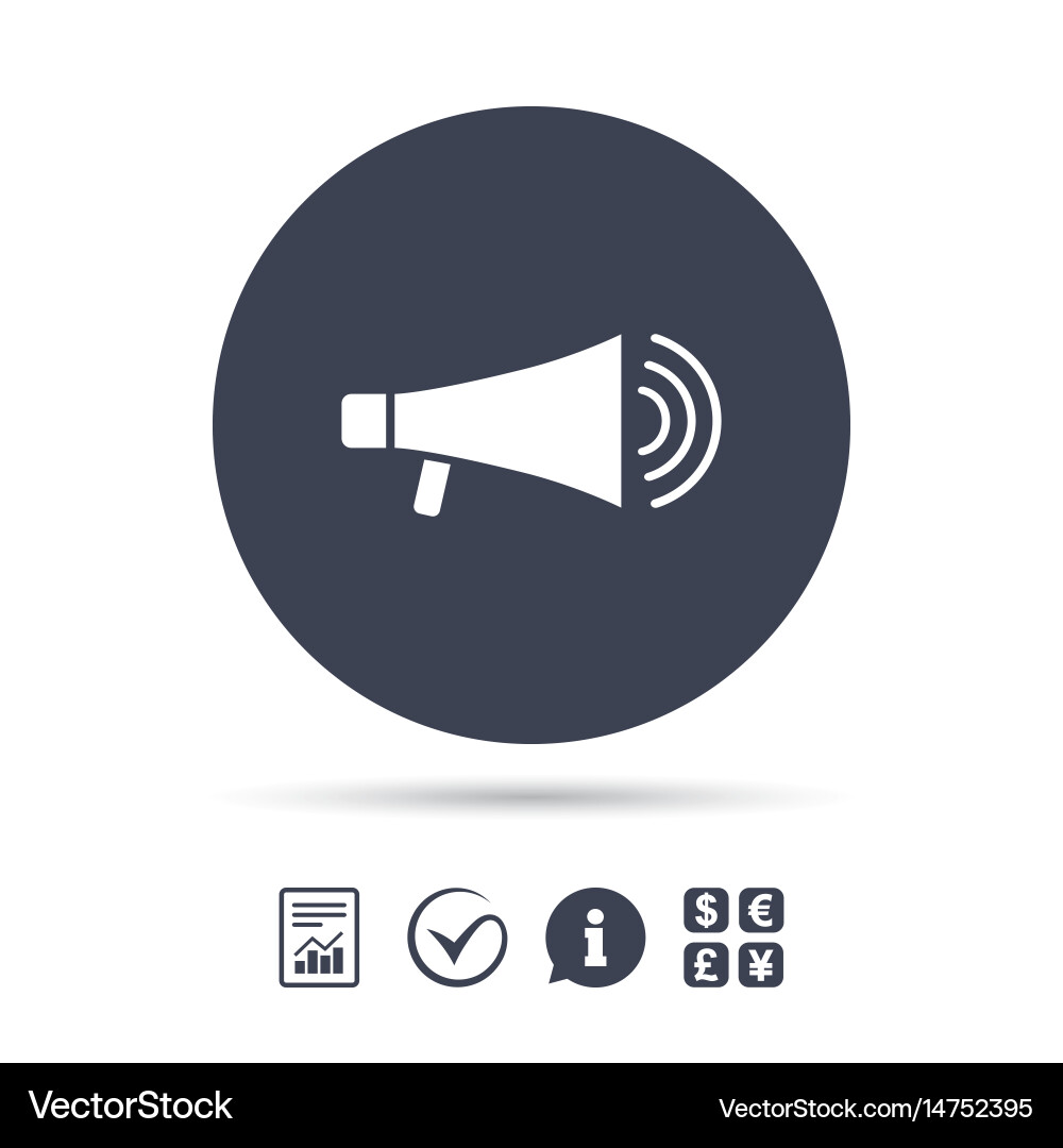 Megaphone sign icon loudspeaker symbol Royalty Free Vector
