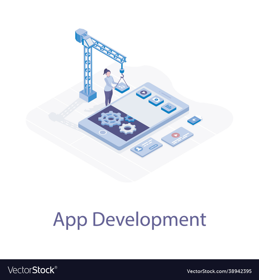 Mobile app development Royalty Free Vector Image