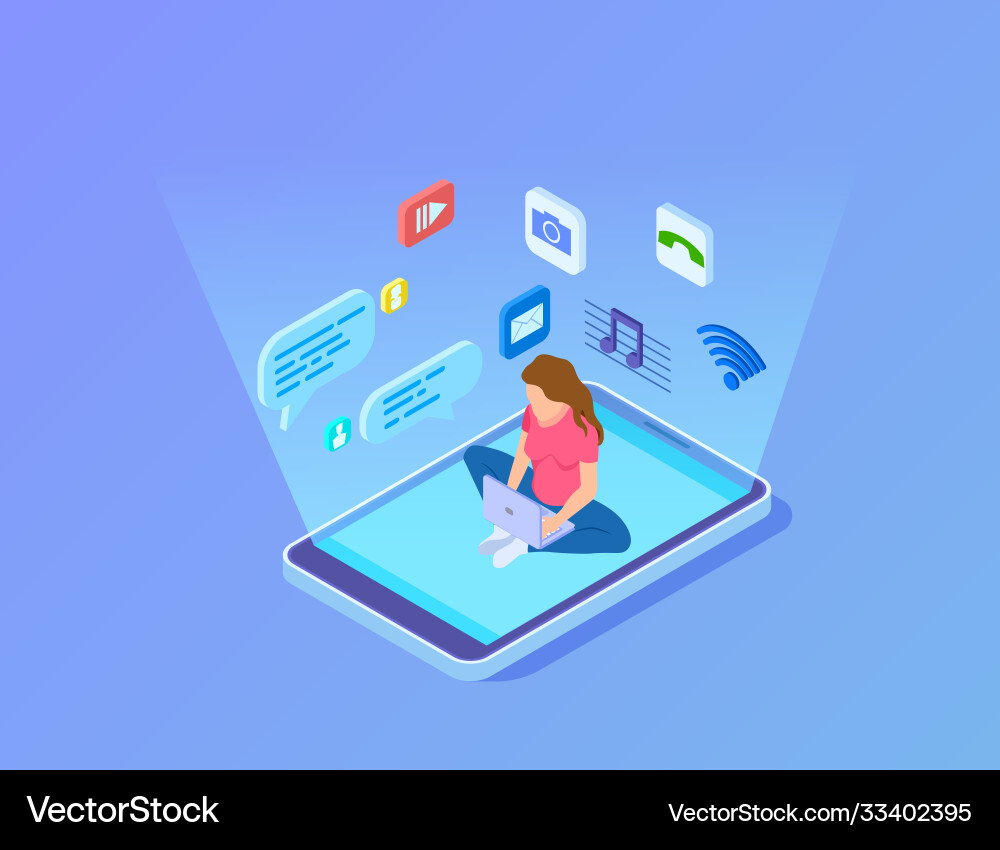 Modern entertainment innovative digital center Vector Image