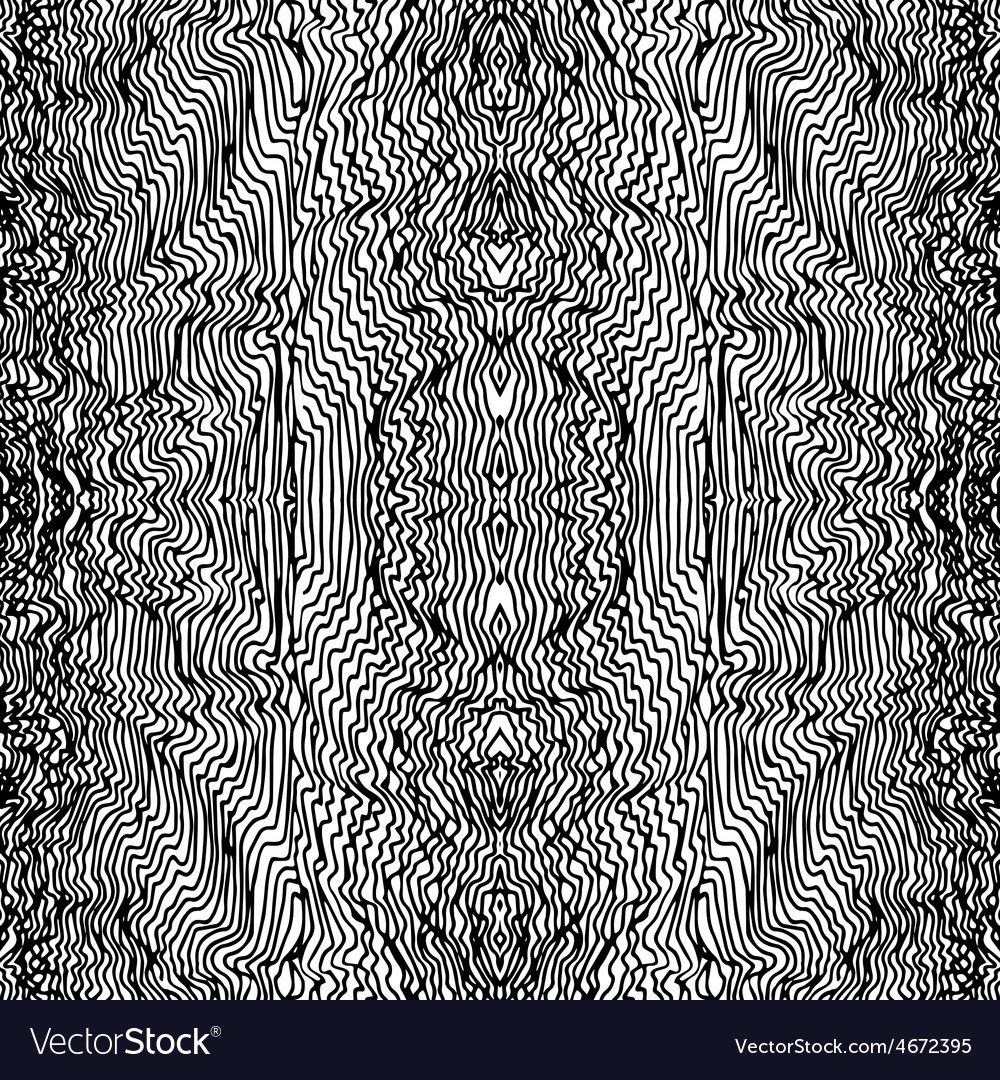 Monochrome seamless waves hand-drawn pattern Vector Image