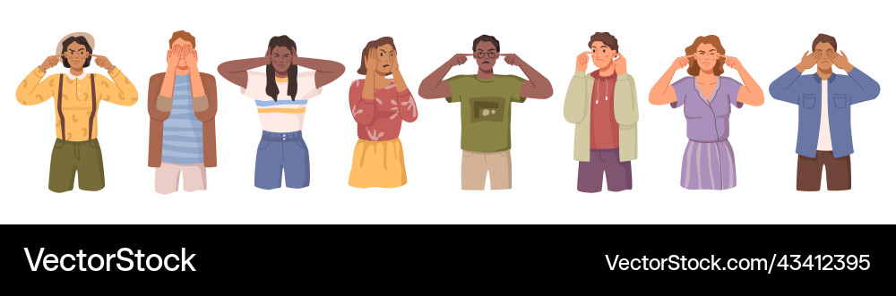 People expressing anger with gesture and face Vector Image