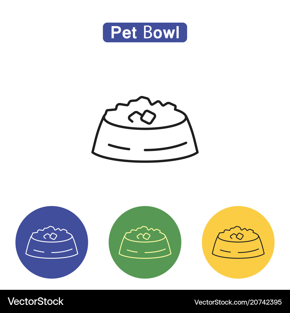 Pet bowl line icon Royalty Free Vector Image - VectorStock