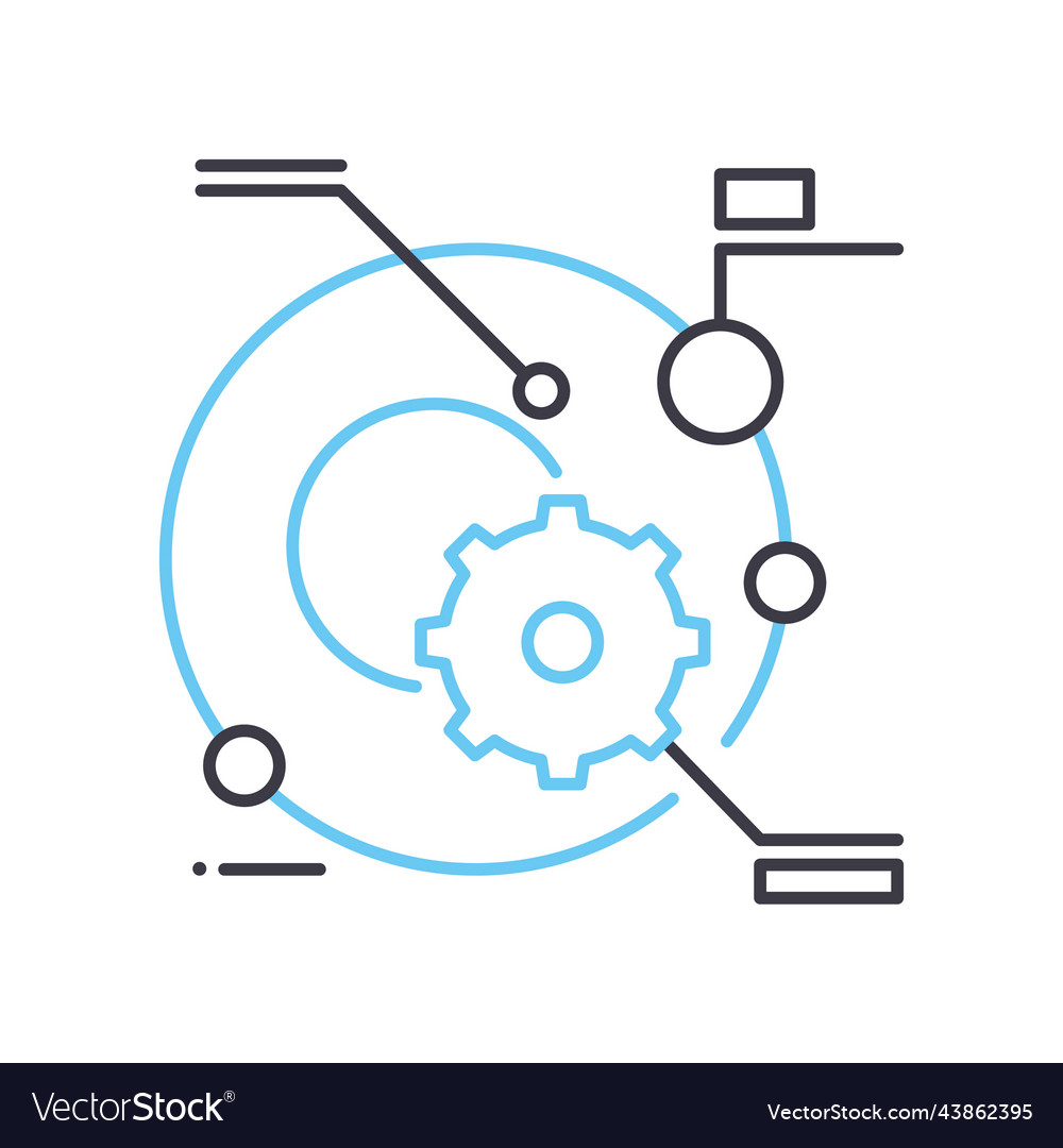Planetary system data line icon outline symbol Vector Image Planetary system data line icon outline symbol Vector Image