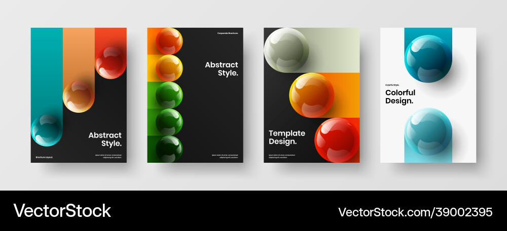 Premium realistic balls poster concept set unique Vector Image