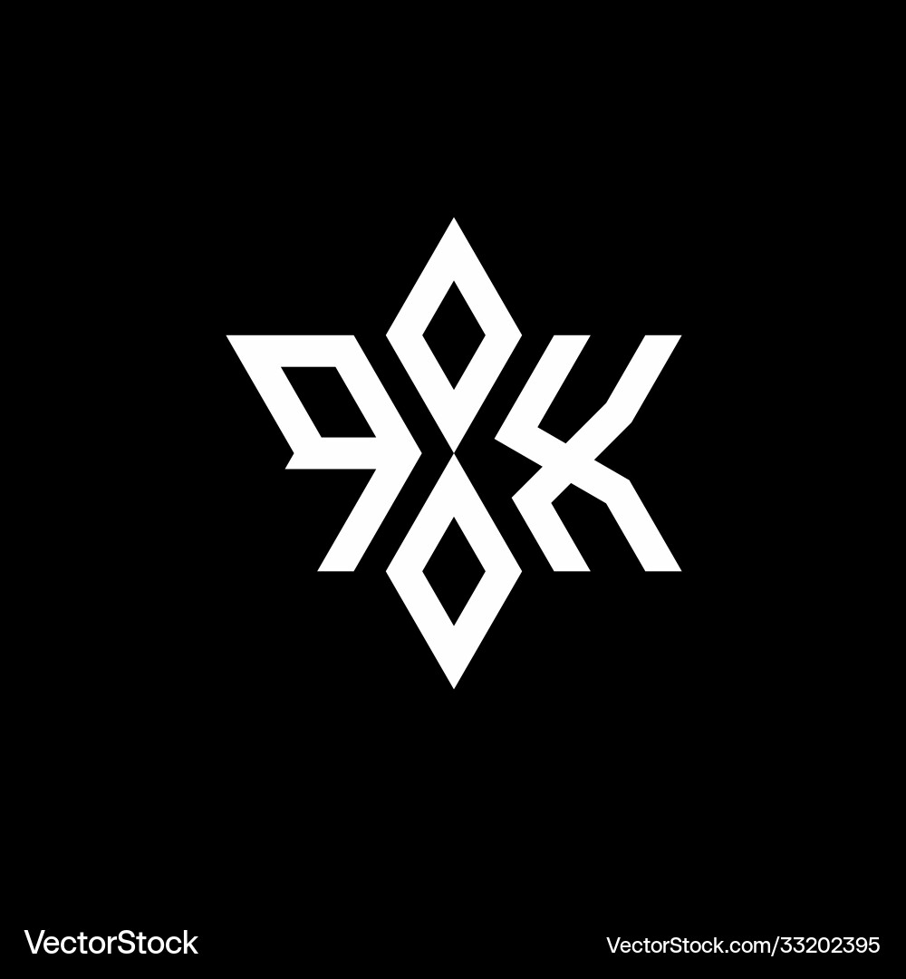 Px monogram logo with star shape and luxury style Vector Image