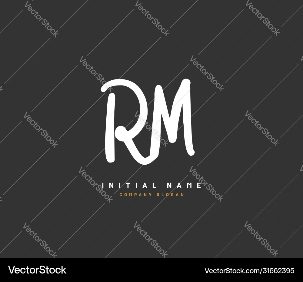 R m rm beauty initial logo handwriting logo Vector Image