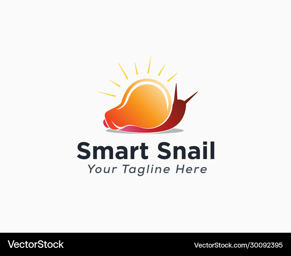 Smart light bulb house snail logo design Vector Image