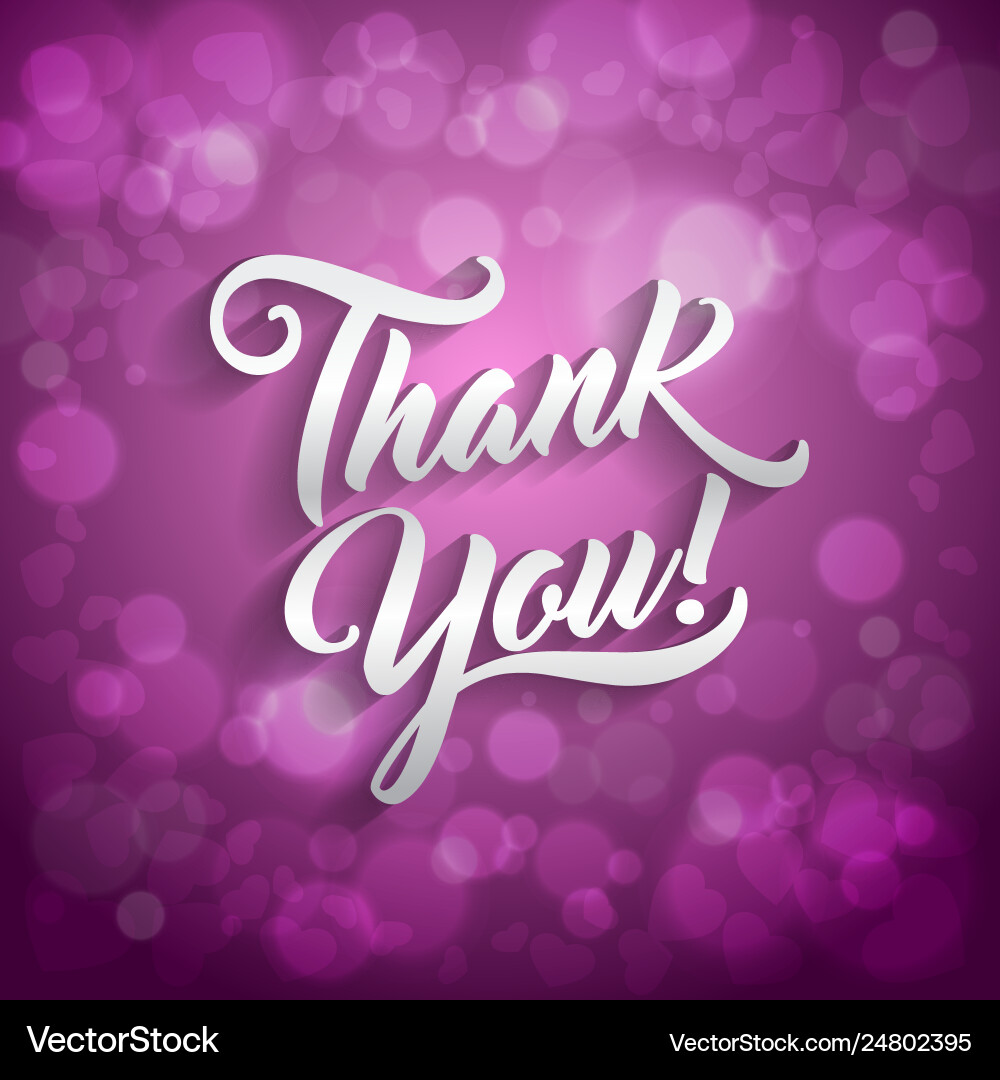 Thank you beautiful lettering text Royalty Free Vector Image
