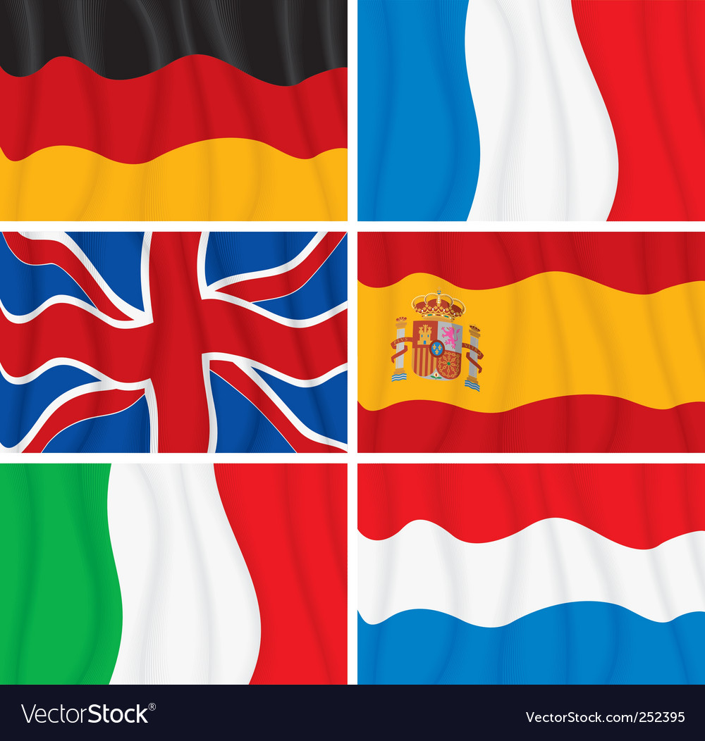 Windy flags Royalty Free Vector Image - VectorStock
