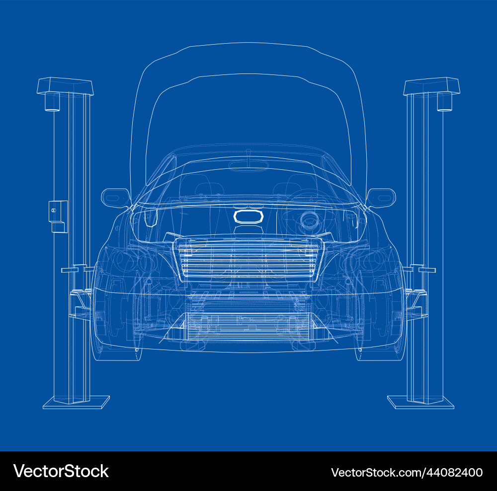 Car lift stand tower with Royalty Free Vector Image