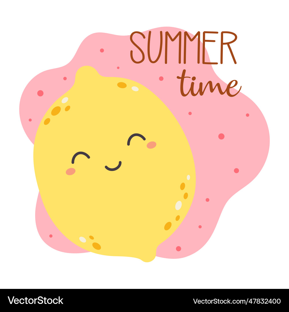 Cartoon with cute lemon character Royalty Free Vector Image