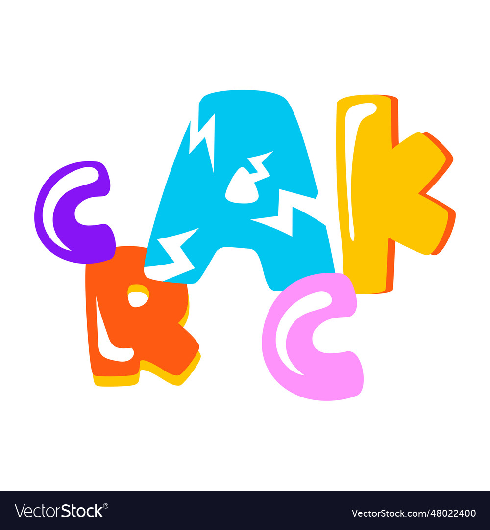 Crack word Royalty Free Vector Image - VectorStock