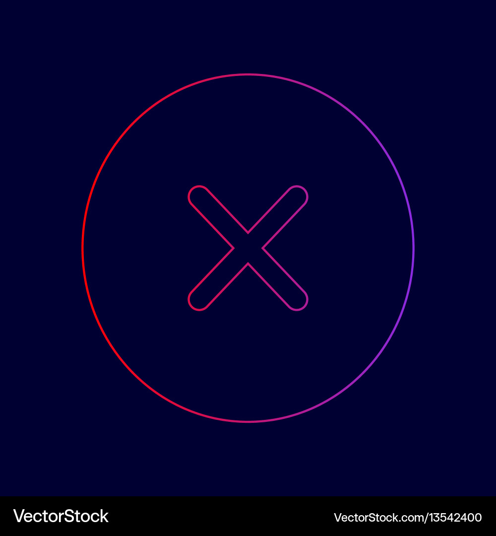 Cross sign line icon Royalty Free Vector Image