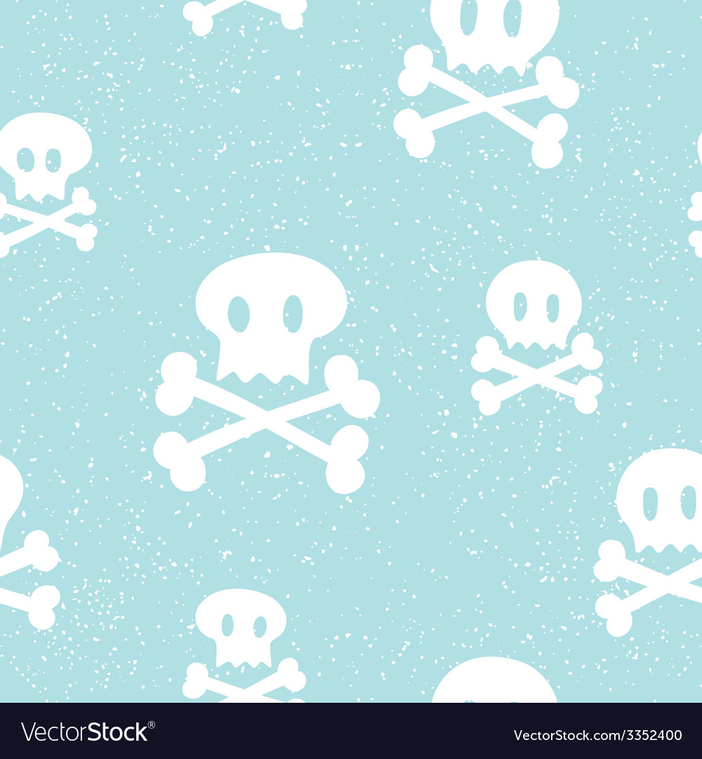 Crossbones pattern blue Royalty Free Vector Image