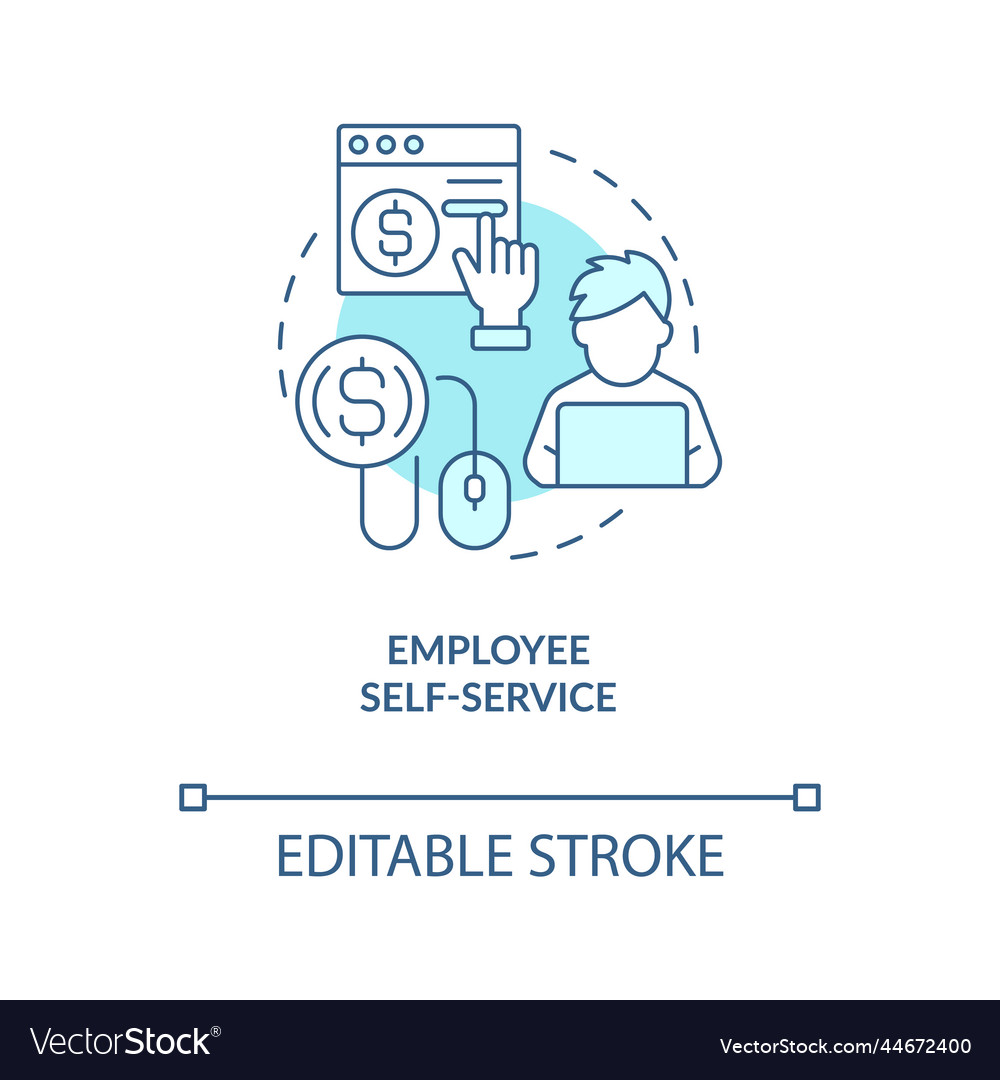 Employee self service turquoise concept icon Vector Image