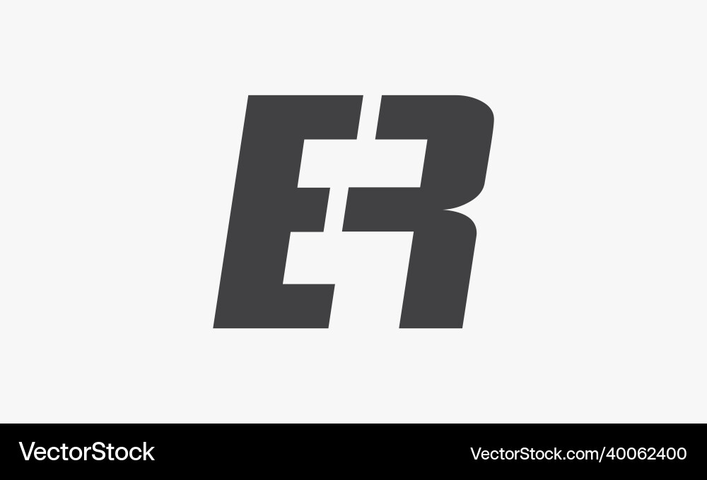 Er letter logo isolated on white background Vector Image