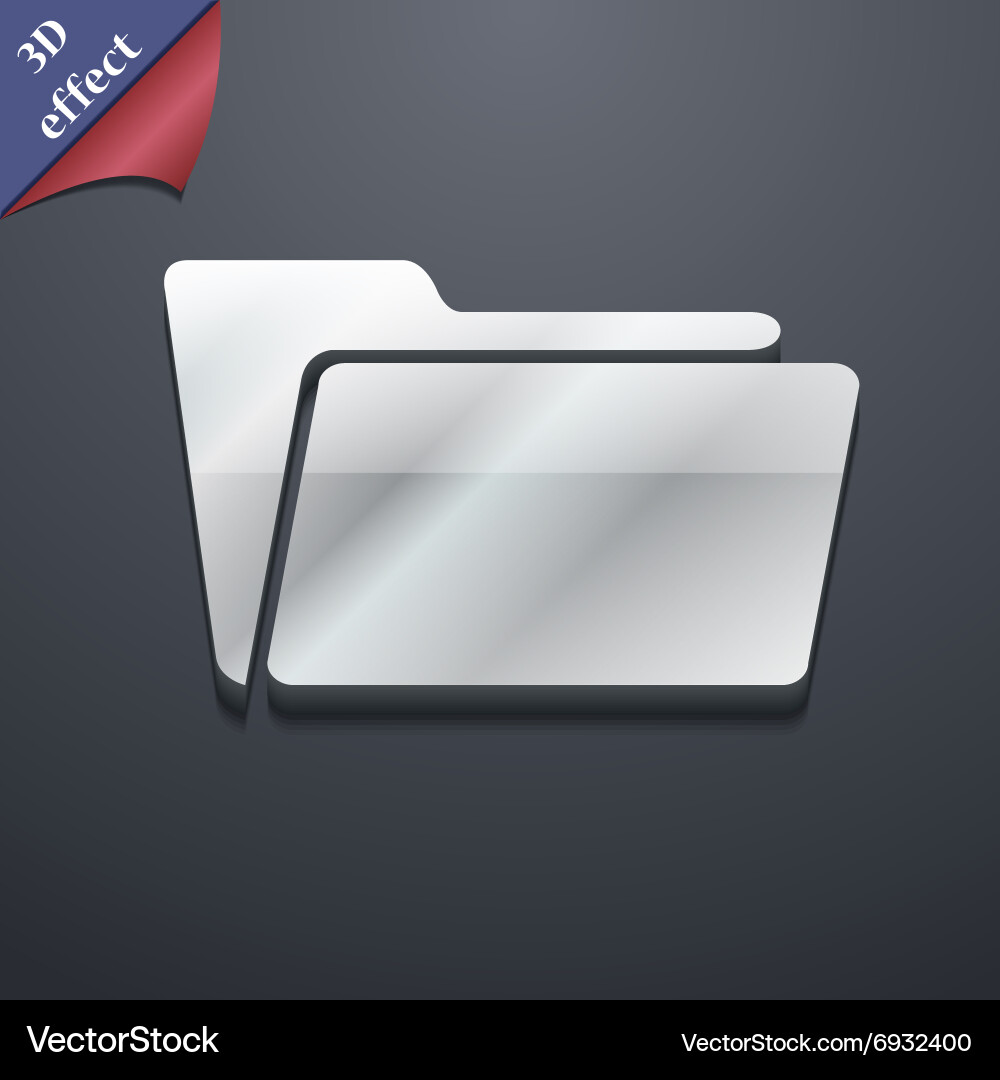 Folder icon symbol 3d style trendy modern design Vector Image