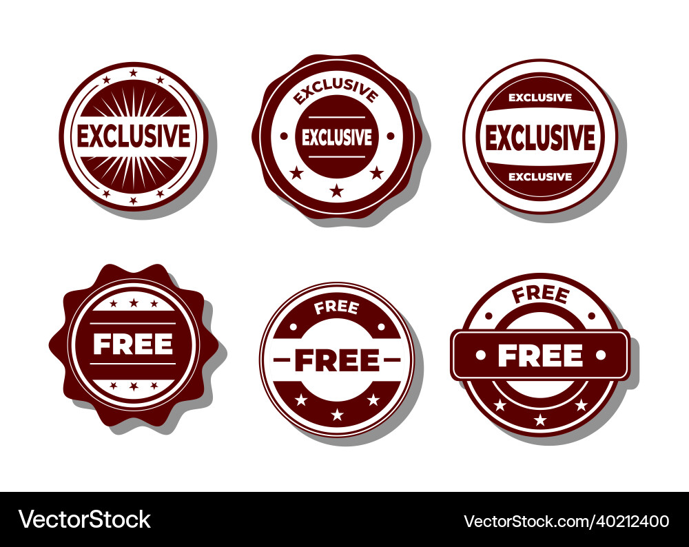 Free and exclusive stamp set over a white Vector Image