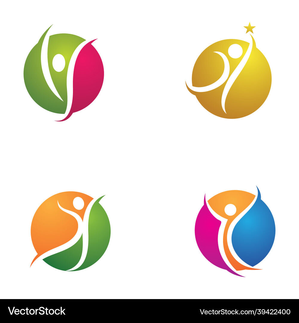 Human character logo sign Royalty Free Vector Image