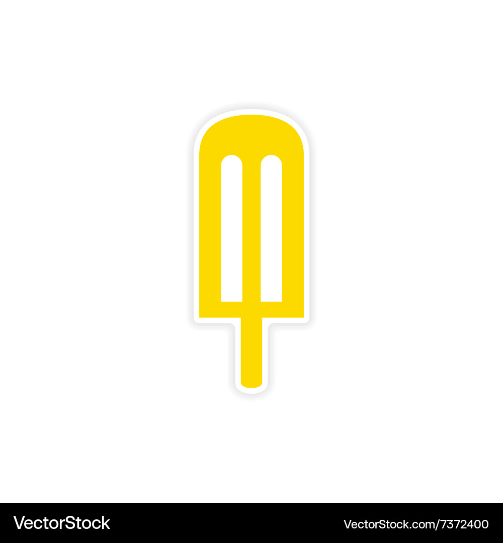 Icon sticker realistic design on paper cream icing