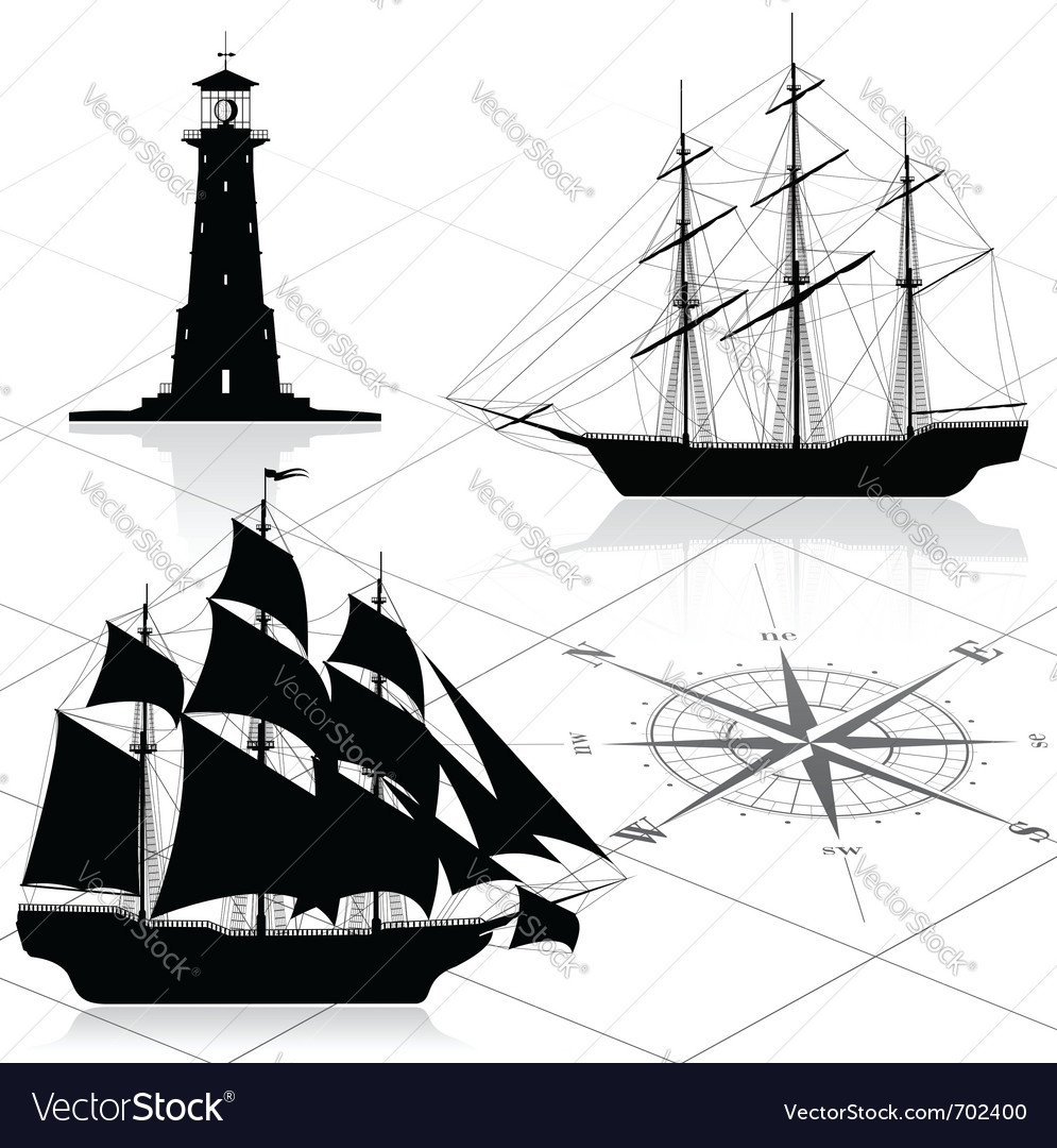 Nautical design elements Royalty Free Vector Image