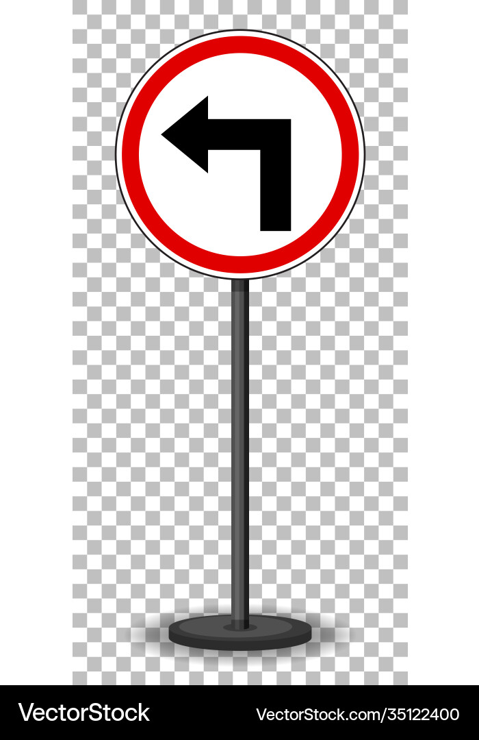 Red traffic sign on transparent background Vector Image
