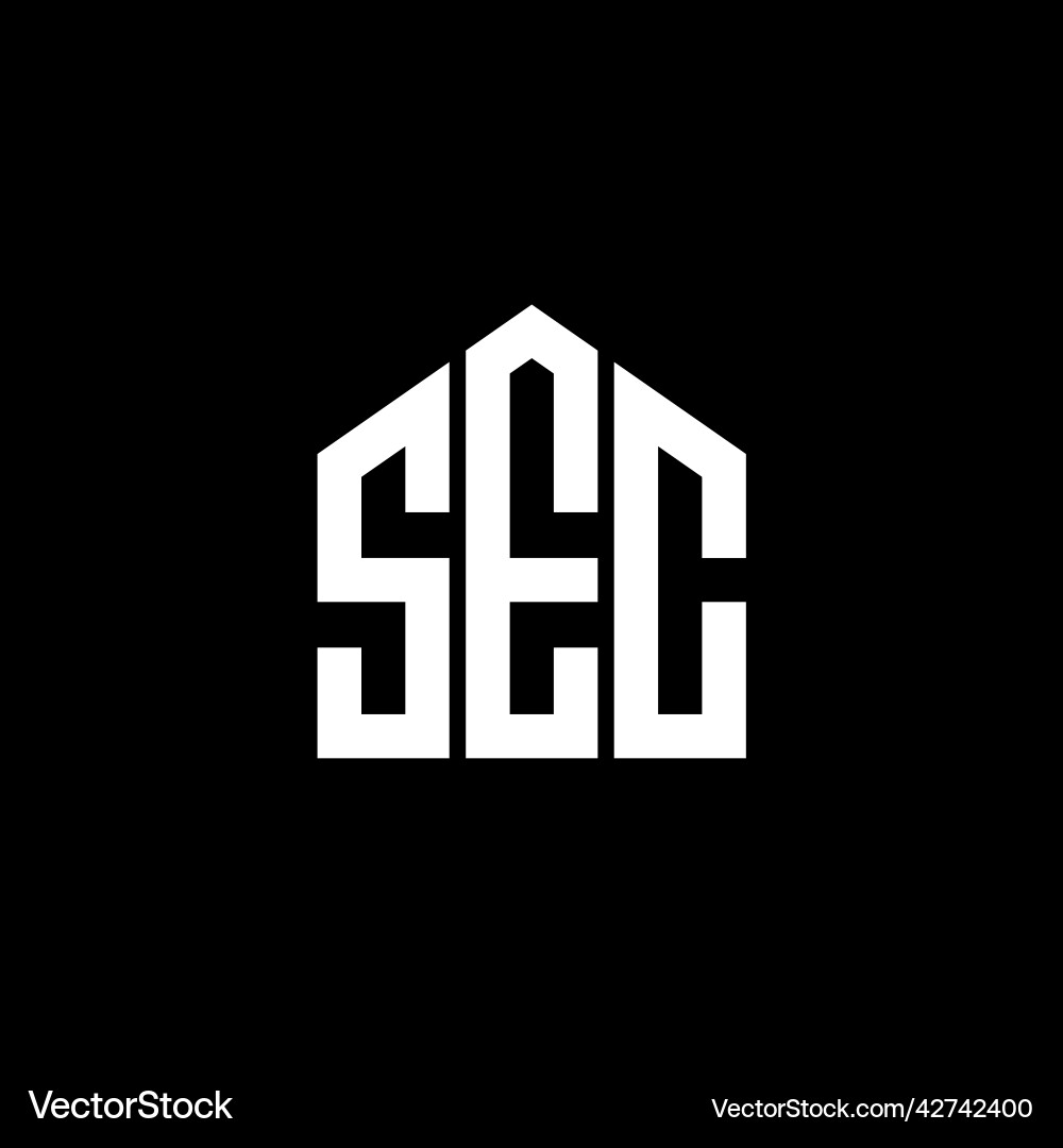 Sec letter logo design on black background Vector Image